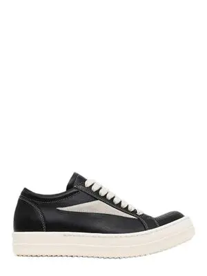 Rick Owens Leather Lace-up Sneakers - Black