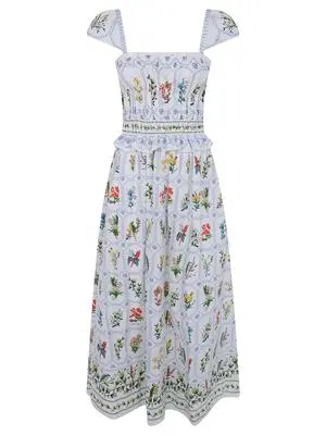 Farm Rio Maxi Dress In Tropical Porcelain Print - White