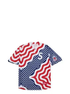 Supreme Logo Baseball Henley Ss26 - Flag