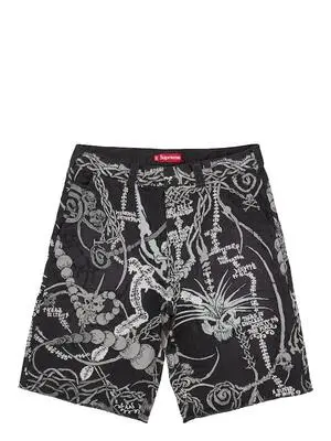 Supreme Embroidered Work Short - Black