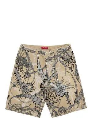 Supreme Graphic Embroidered Work Short - Brown