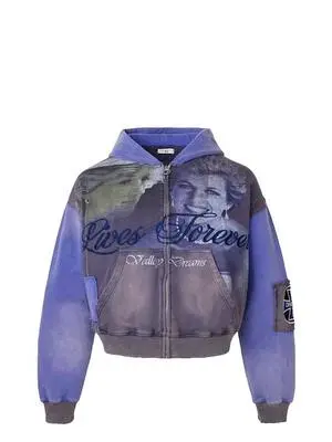 VALE FOREVER Queen Zip Up Hoodie - Blue