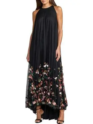 Mac Duggal Embellished High-low Gown - Black Multi