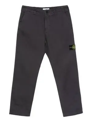 Stone Island Logo Patch Straight-leg Trousers - Grey