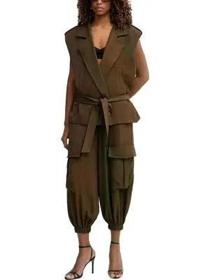 HAVEONE Cargo Pants With Elasticated Cuffs - Brown