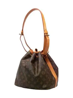 LOUIS VUITTON Monogram Petit Noe Bucket Bag - Brown
