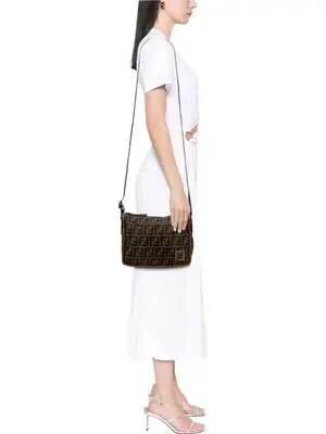 Fendi Zucca Canvas Crossbody Bag - Brown