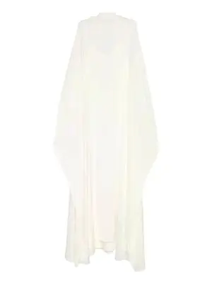 ABADIA Sheer Pleated Kaftan - Neutrals