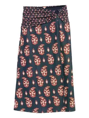 Johanna Ortiz The Sun Paisley-pattern Midi Skirt - Blue