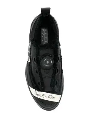 Y’s Frayed-edge Platform Sneakers - Black