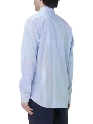 BROOKSFIELD Striped Logo-embroidered Shirt - Blue