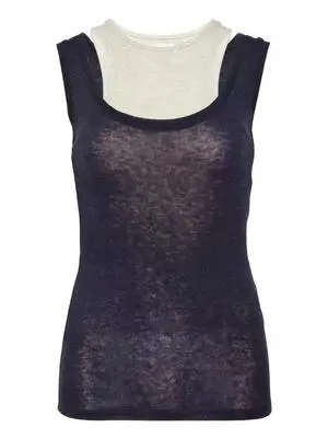 GLOWNY Layered Sleeveless Top - Blue
