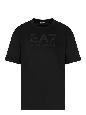 EA7 Sequin Embellished Logo T-shirt - Black
