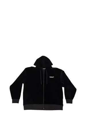 SINCLAIR Zip-up Velour Sweatshirt - Black