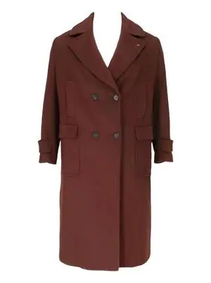Isaia Double-breasted Notched-lapel Coat - Brown