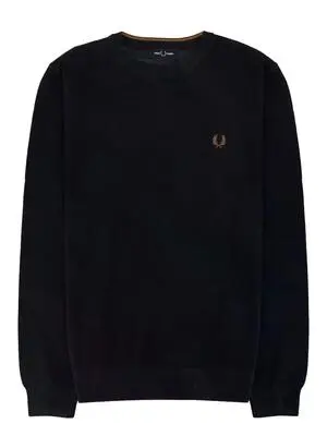 Fred Perry Embroidered Waffle Knit Sweatshirt - Blue