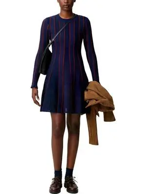 Claudie Pierlot Short Knitted Skater Dress - Blue