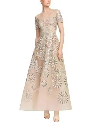 Elie Saab Sequin Embroidered Tulle Gown - Neutrals