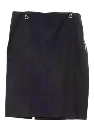 Fendi Wool Mini Skirt With Zip Detail - Black