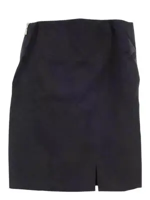 Fendi Wool Mini Skirt With Zip Detail - Black