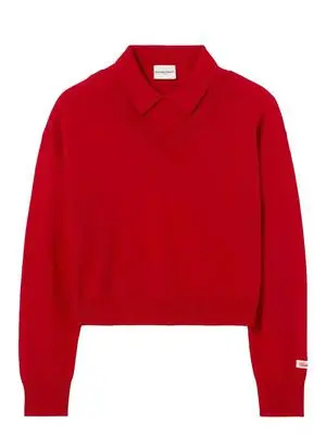 Claudie Pierlot V-neck Wool Jumper - Red