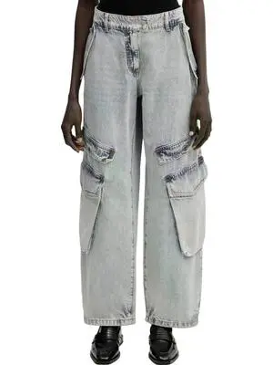 WRSTBHVR Blake Faded-wash Cargo Pants - Blue
