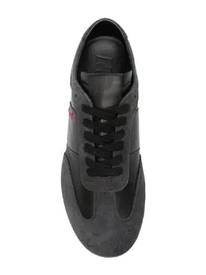 Marni Panelled Logo Embroidered Sneakers - Black