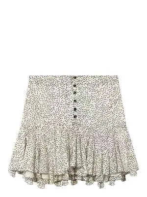 MARANT ETOILE Daneen Polka Dot Cotton Voile Skirt - Neutrals