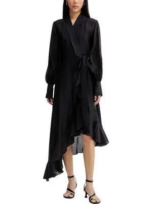 BLUGIRL Ruffled Wrap Asymmetric Dress - Blue