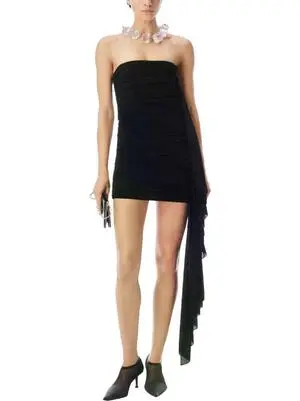 Alexander Wang Ruched Draped Detail Dress - Black
