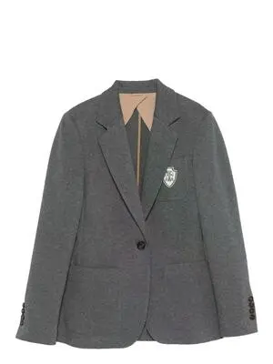 Brunello Cucinelli Tailored Logo-patch Jacket - Grey