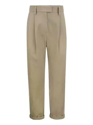 Brunello Cucinelli Pleated Cuffed Trousers - Neutrals