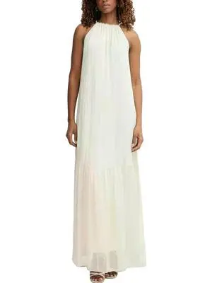 HAVEONE Tiered Halterneck Maxi Dress - Neutrals