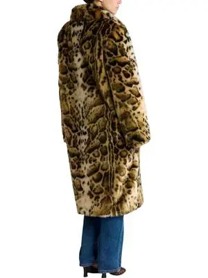 Etro Faux Fur Leopard Print Coat - Neutrals