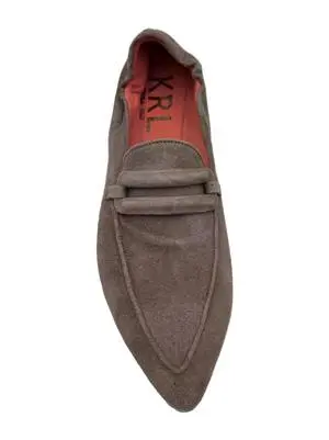 KROLL Suede Almond-toe Loafers - Grey