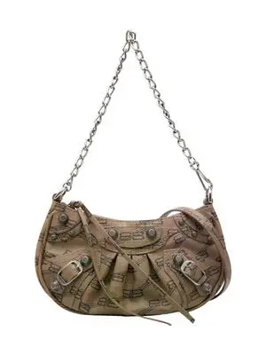 Balenciaga Le Cagole Mini Bb Monogram Coated Canvas Satchel - Brown