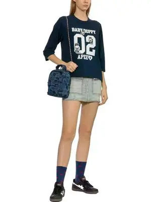 AAPE BY *A BATHING APE Logo-patched Denim Skirt - Blue
