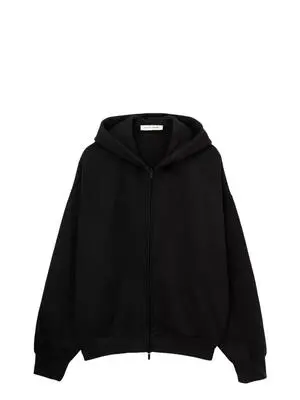 ESSENTIALS Signature Classic Zip-up Hoodie - Black