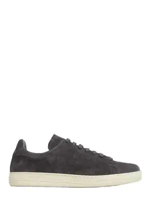 TOM FORD Perforated Logo Suede Sneakers - Grey