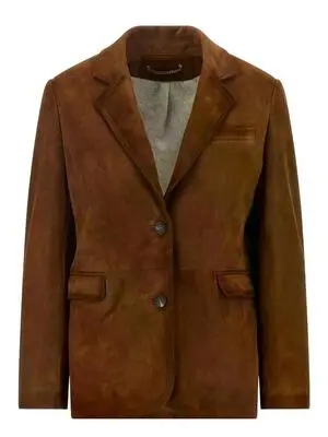 GOLDEN GOOSE Robyn Suede Blazer - Brown