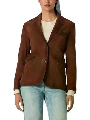 GOLDEN GOOSE Suede Single-breasted Blazer - Brown