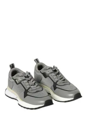 BOSS Mesh Panelled Lace-up Sneakers - Grey
