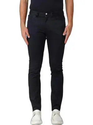 Armani Exchange Navy Cotton Blend Trousers - Blue