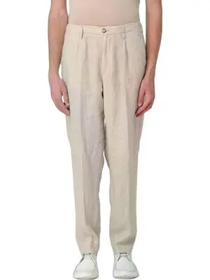 RE-HASH Pleat-detail Linen Trousers - Neutrals