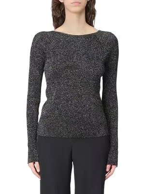 Moschino Metallic-thread Boat-neck Sweater - Black