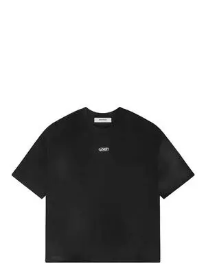 ABOUT:BLANK Raw Hem Ellipse T-shirt - Black