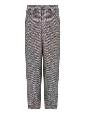 Giorgio Armani Micro-pattern Tapered Trousers - Blue