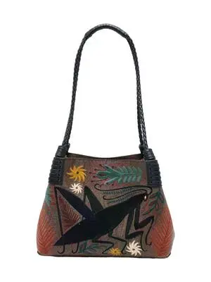 Etro Embroidered Paisley Shoulder Bag - Brown