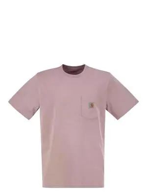 Carhartt Work In Progress Logo-patch Pocket T-shirt - Pink