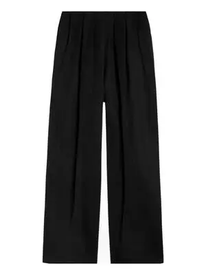 Khaite Kaia Pleated Wide-leg Trousers - Black